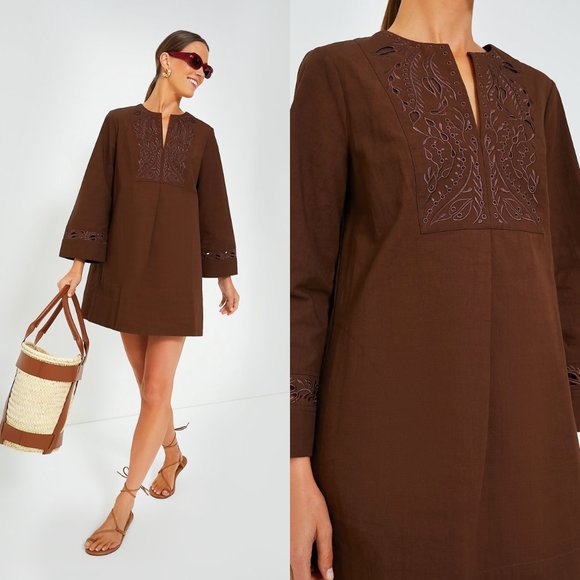 Tuckernuck | Dresses | Tuckernuck New Brown Embroidered Tahlia Long ...